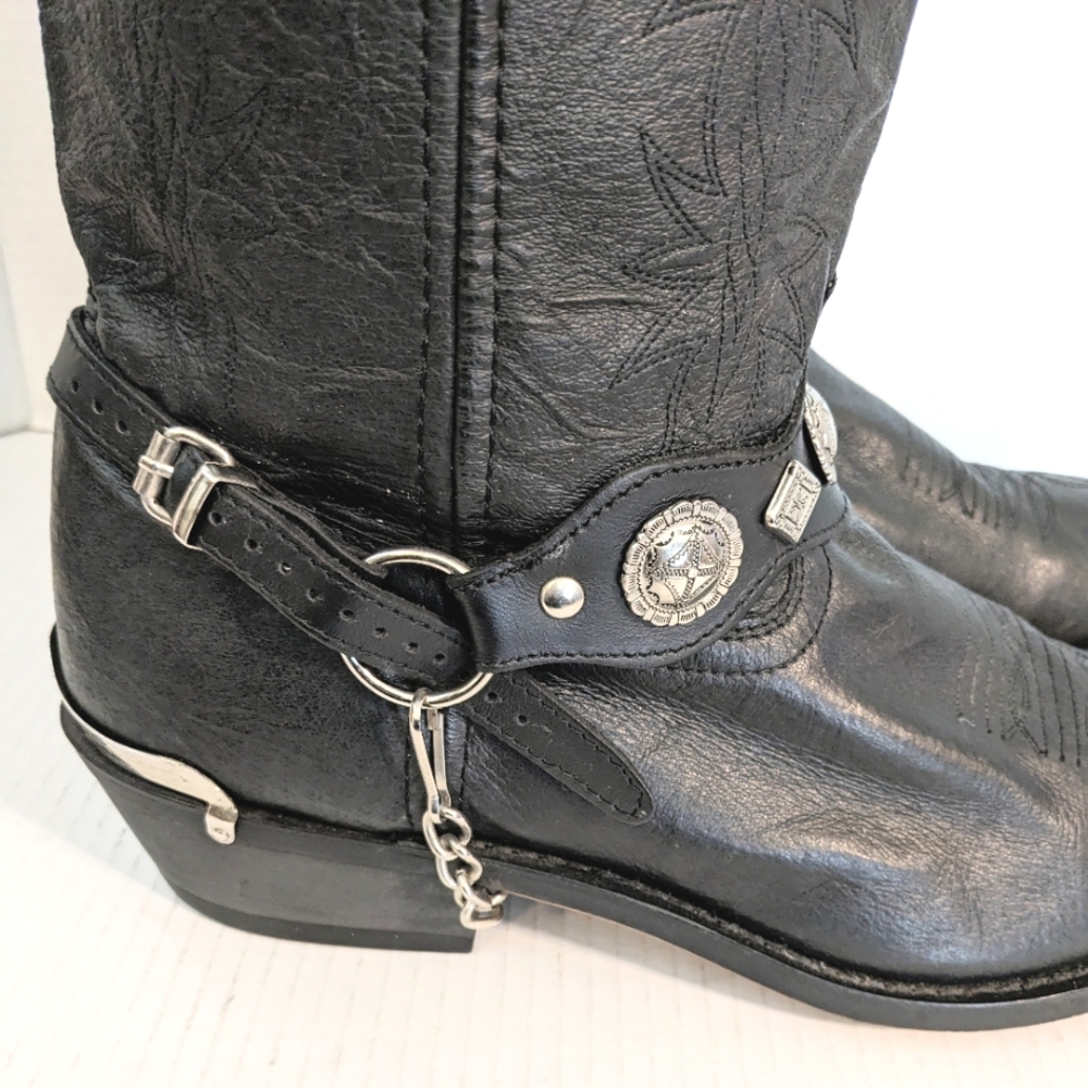 Dingo Men's Suiter Black Leather Harness Boots Sz 12 … - Gem